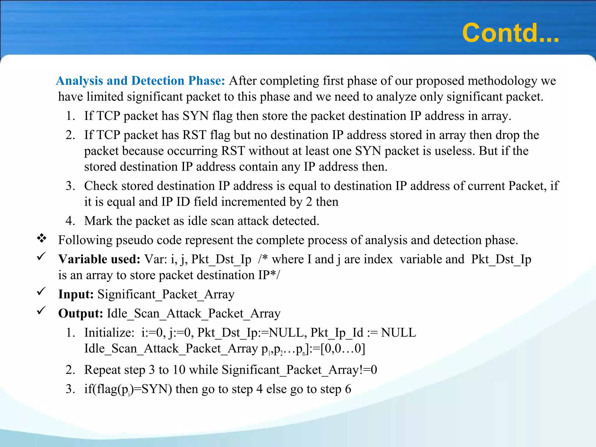 Detection of Idle Stealth Port Scan Attack in Network Intrusion ...