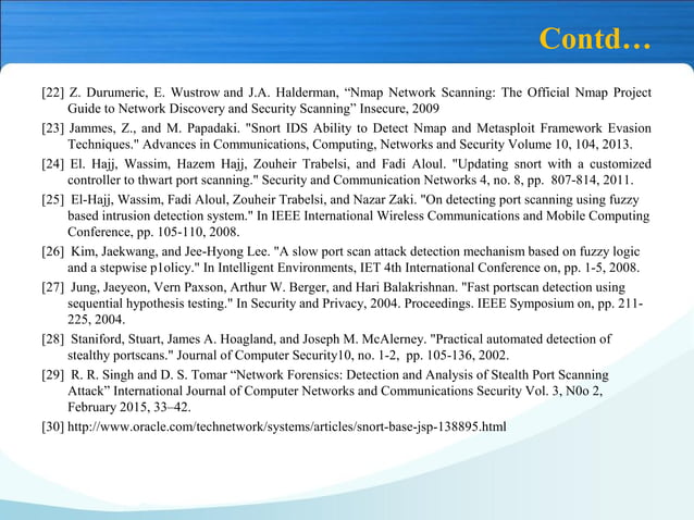 Detection Of Idle Stealth Port Scan Attack In Network Intrusion Detection System Using Snort Ppt
