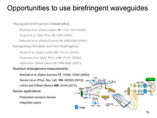Birefringence and Bragg grating control in femtosecond laser written optical circuits | PDF