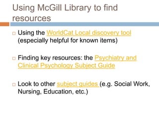 McGill Library and your thesis | PPT