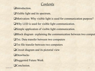 Thesis presentation on Visible light communication | PPTX