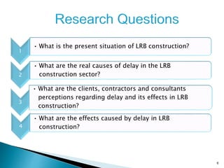 causes and implication of delay in construction | PPTX