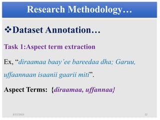 Aspect Based Sentiment analysis of Afaan Oromoo Movie reviews using machine learning techniques ...