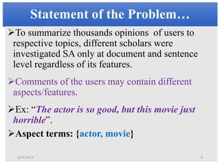 Aspect Based Sentiment analysis of Afaan Oromoo Movie reviews using ...