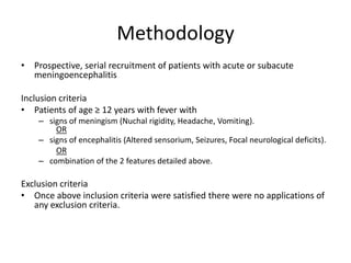 Acute Meningoencephalitis - Thesis presentation | PPTX