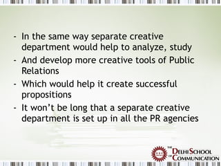 Role of Creativity in Public Relations | PPT