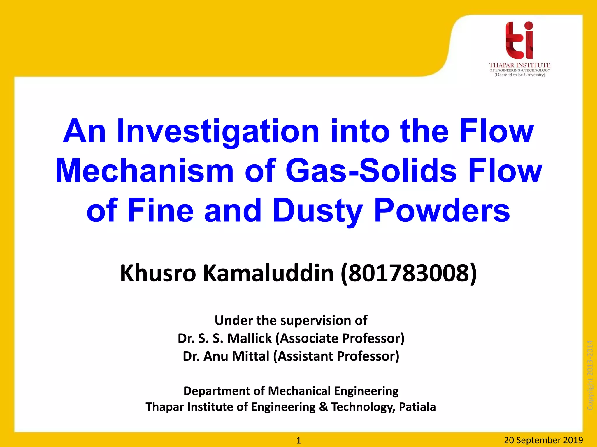 An Investigation into the Flow Mechanism of Gas-Solids Flow of Fine and ...