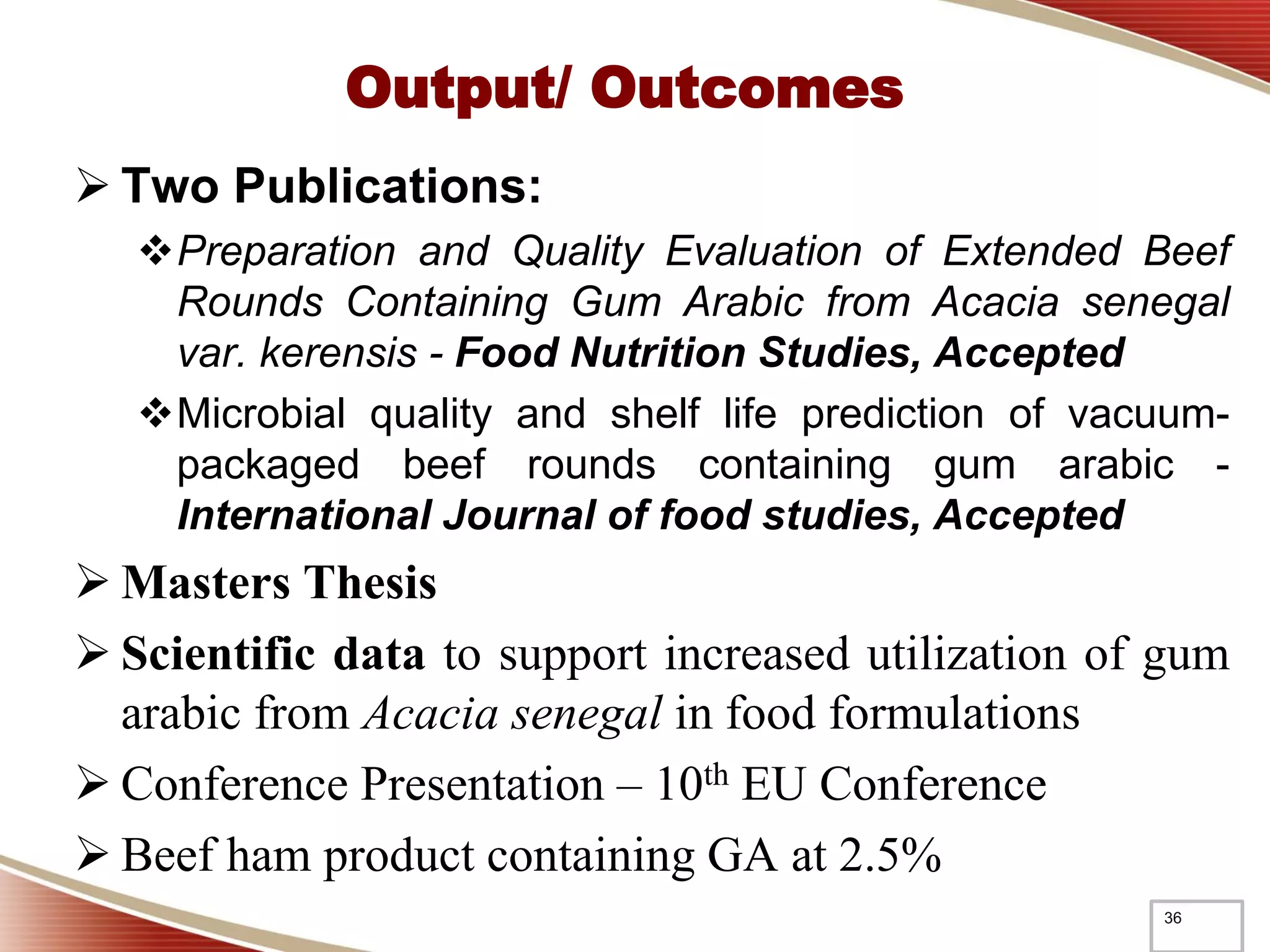 UTILIZATION OF GUM ARABIC FROM Acacia senegal var. kerensis IN ...
