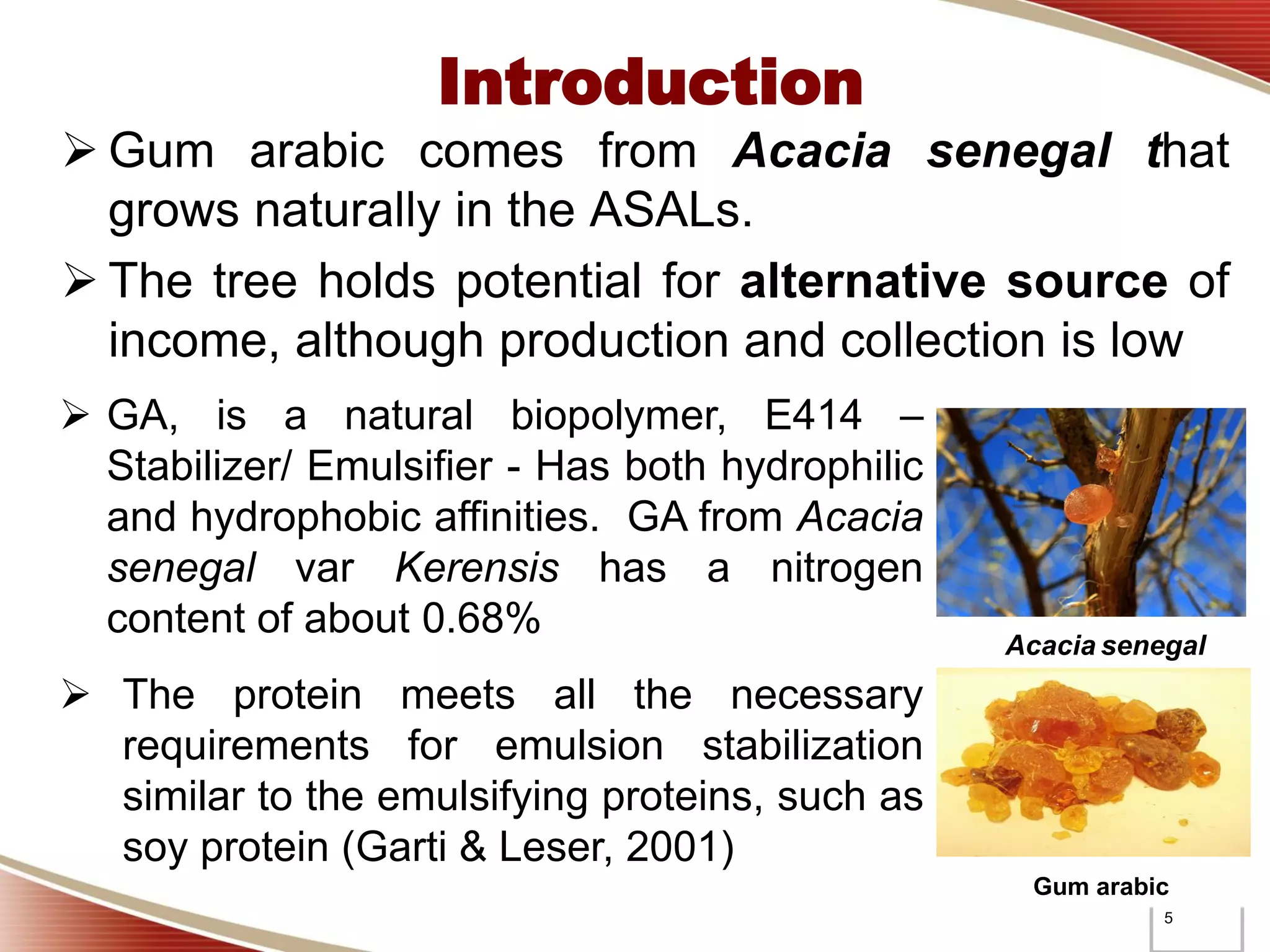 UTILIZATION OF GUM ARABIC FROM Acacia senegal var. kerensis IN ...