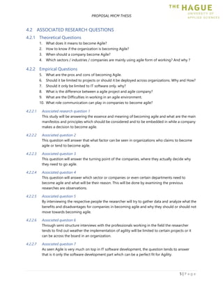 Master Thesis proposal Agile Transformation | PDF