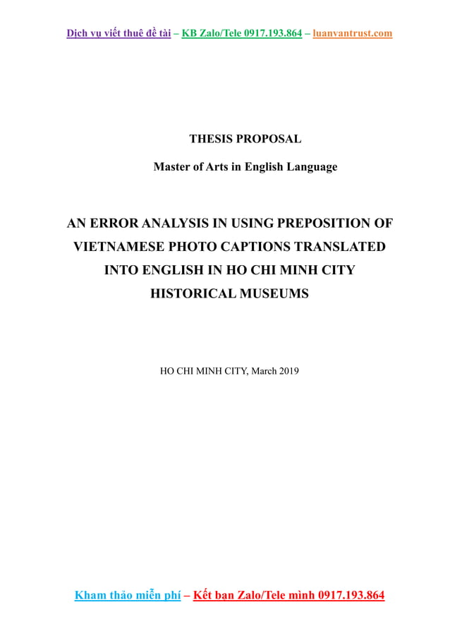 Thesis Proposal Master Of Arts In English Language An Error Analysis In Using Preposition.doc