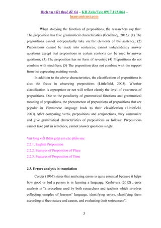 Thesis Proposal Master Of Arts In English Language An Error Analysis In Using Preposition.doc