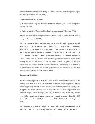 Research proposal on Effectiveness of online advertising in changing ...