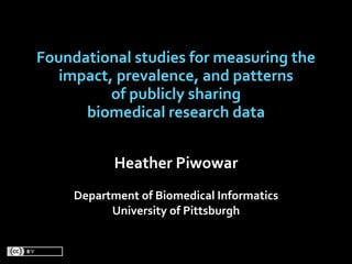Thesis Proposal Piwowar Presentation 20091109 | PDF