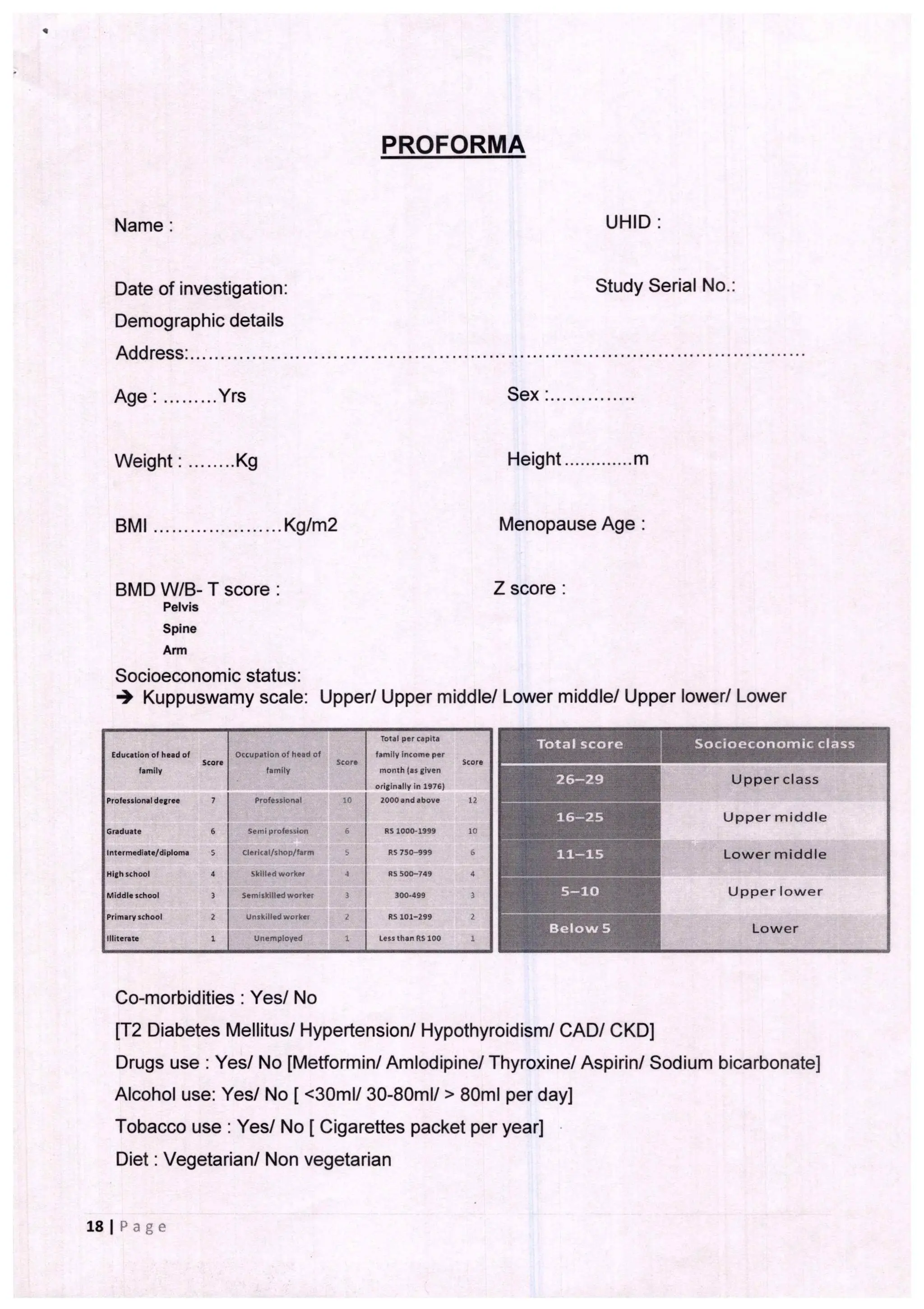 BMD status and its associated factors in population | PDF