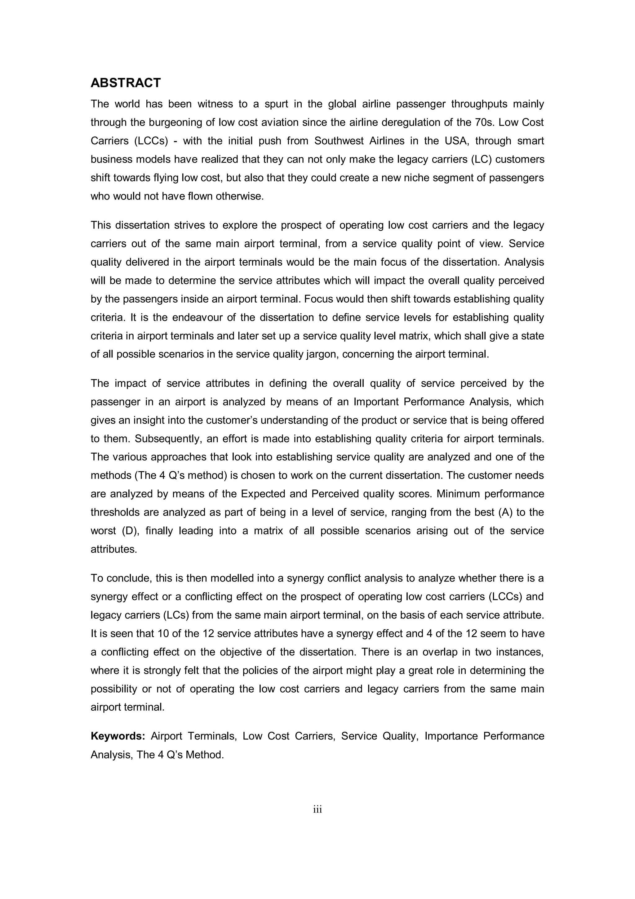 Exploring the prospect of operating low cost carriers and legacy ...