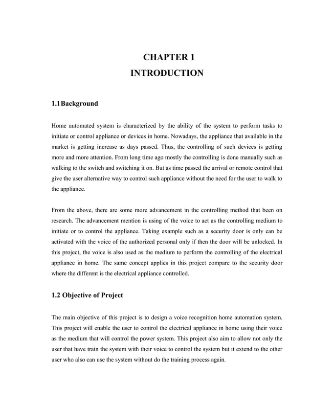 Thesis - Voice Control Home Automation