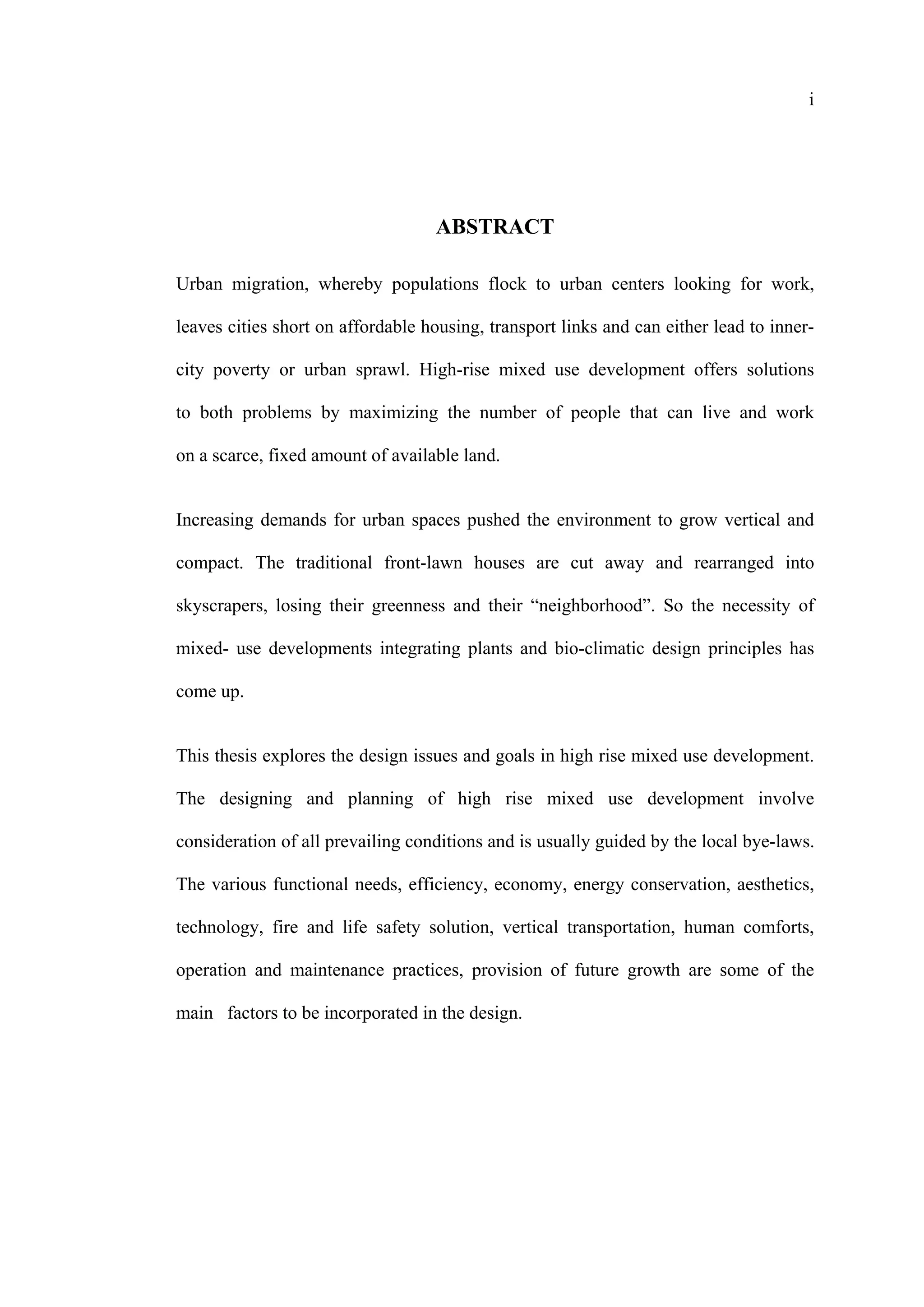 Masters Thesis Report _ Skyscraper _ High rise Mixed use Development | PDF