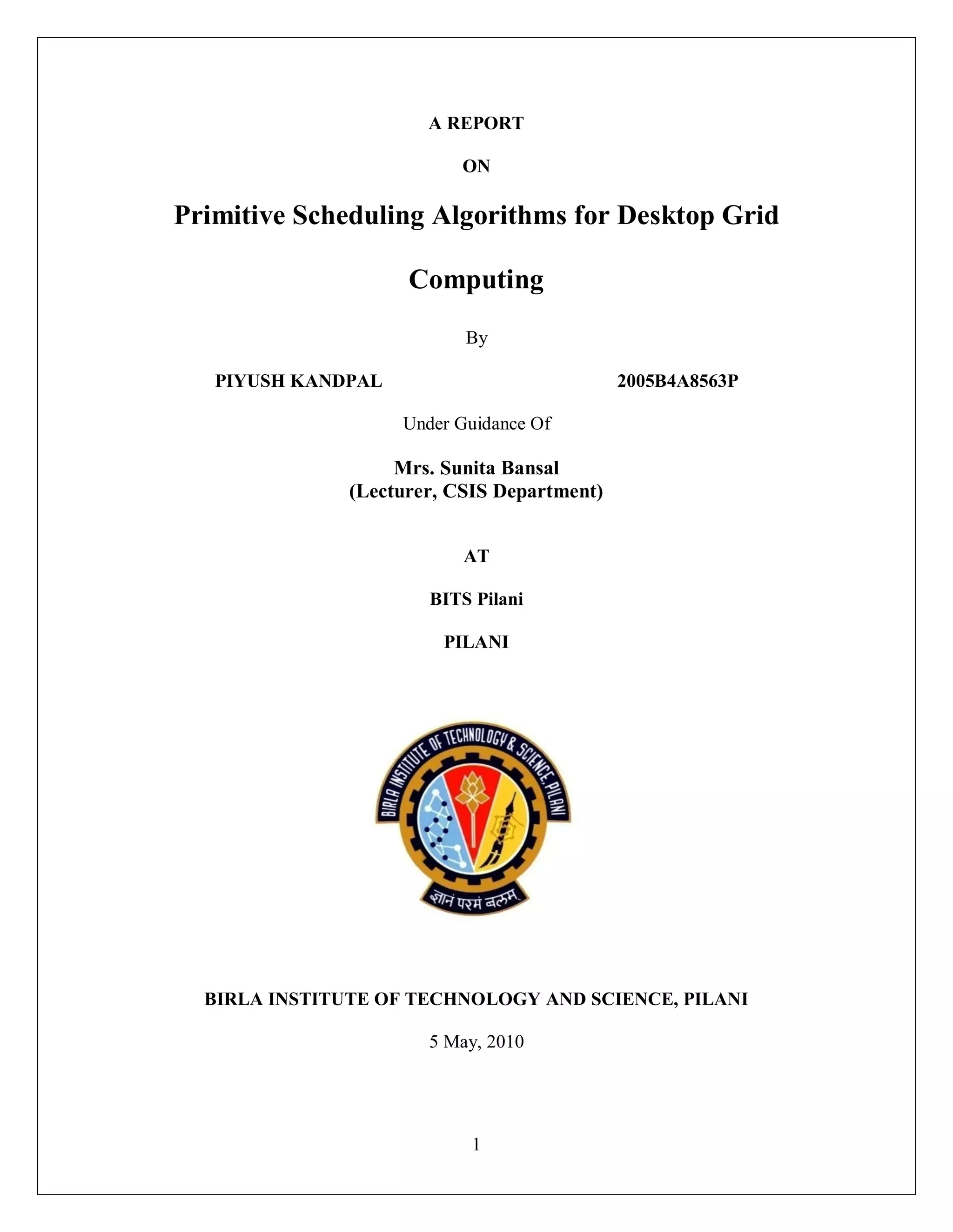 Desktop Grid Scheduling | PDF
