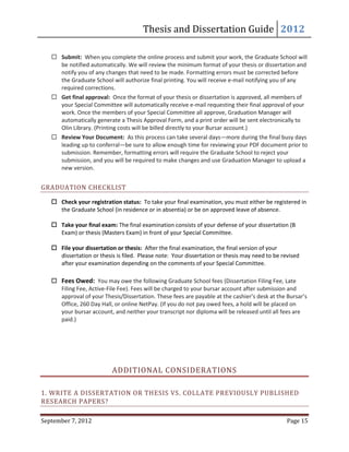 Thesis and Dissertation Guide 2013 According to Cornell University | PDF