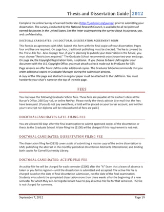 Thesis and Dissertation Guide 2013 According to Cornell University | PDF