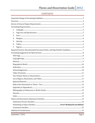 Thesis and Dissertation Guide 2013 According to Cornell University | PDF