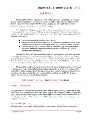 Thesis and Dissertation Guide 2013 According to Cornell University | PDF