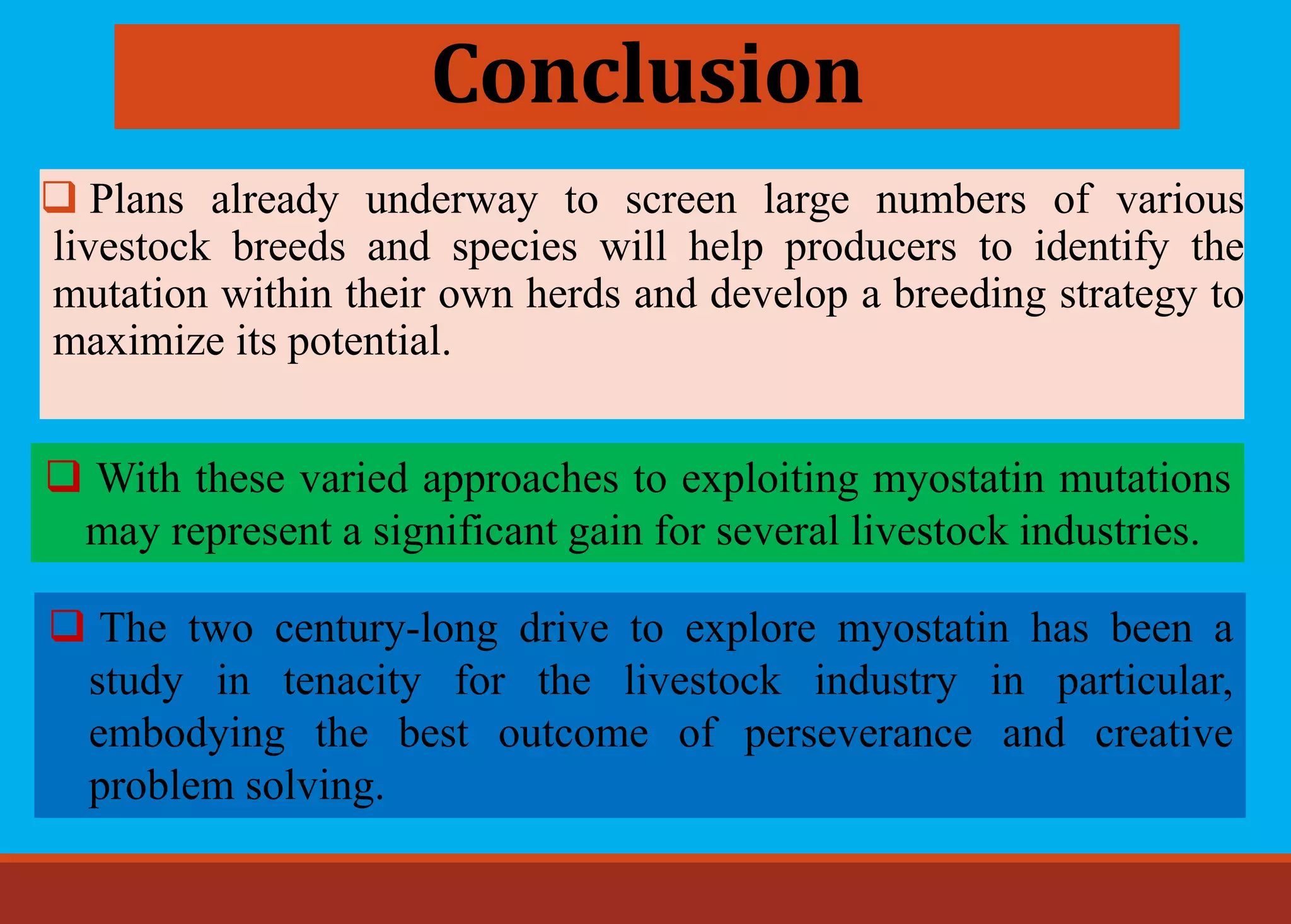 Myostatin (MSTN) and its Applications in Animal Breeding | PPTX