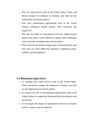 The Impact of Global Trends on the Political System of Somalia | DOCX