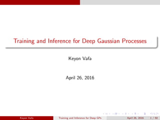 Training and Inference for Deep Gaussian Processes | PPT