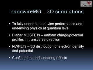 Simulation Studies of ZnO Nanowire Field-Effect Transistor | PPTX