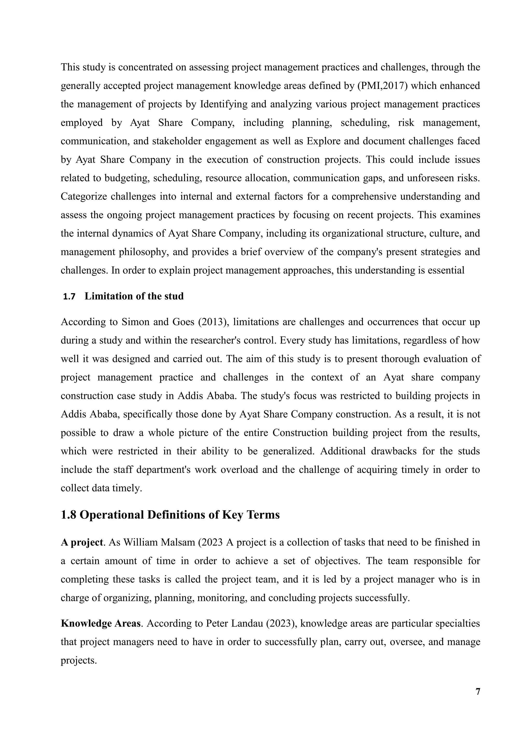 Assessment of Project Management Practices and Challenges in ...