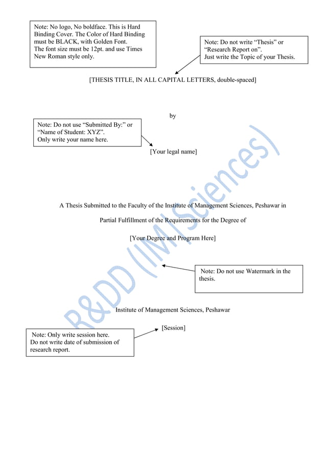 Thesis standards by RNDD IM Sciences | PDF