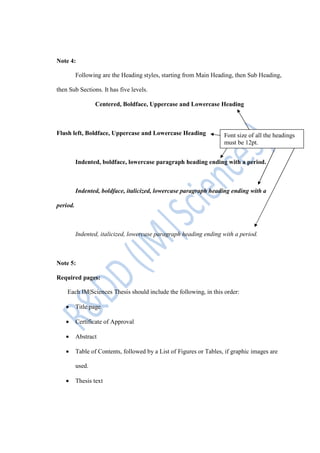 Thesis standards by rn dd im sciences | PDF