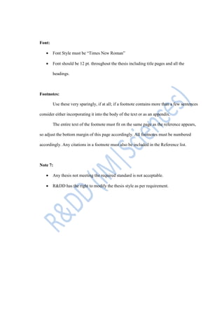 Thesis standards by rn dd im sciences | PDF