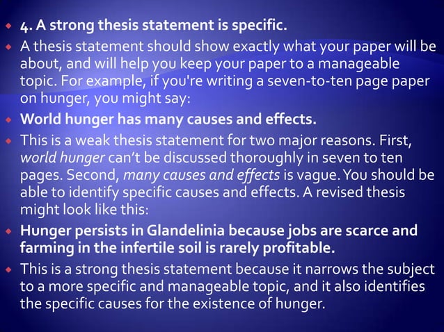 Thesis statement | PPT