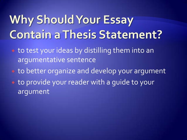 Thesis statement | PPT