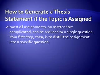 Thesis statement | PPT
