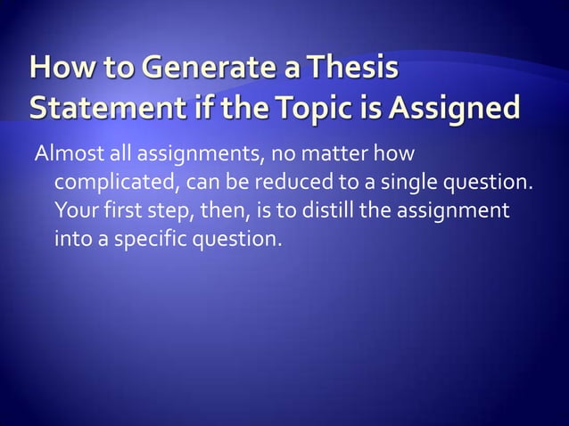 Thesis statement | PPT