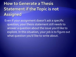 Thesis statement | PPT
