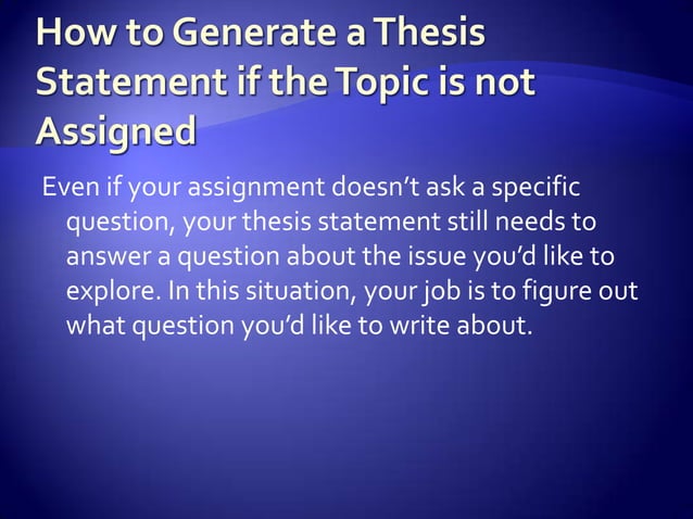 Thesis statement | PPT