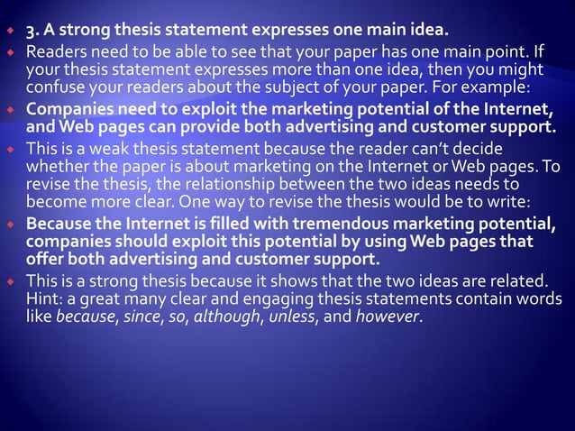 Thesis statement | PPT