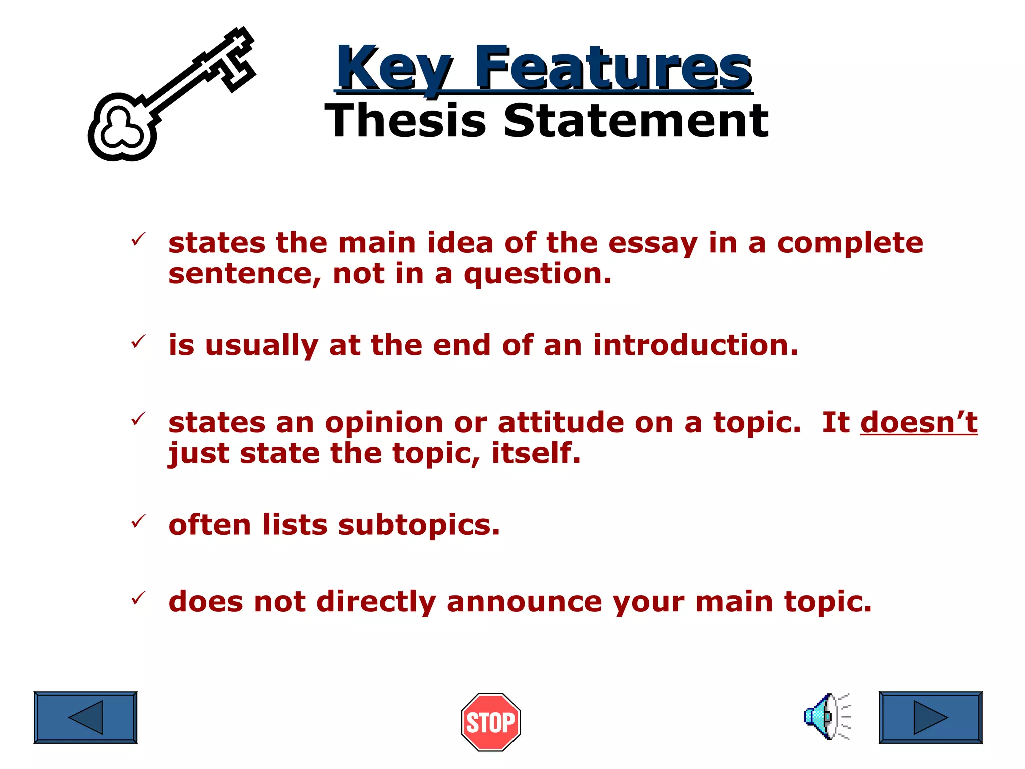 Thesis statement | PPT