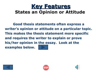 Thesis statement | PPT