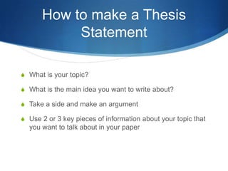 Thesis statement | PPT