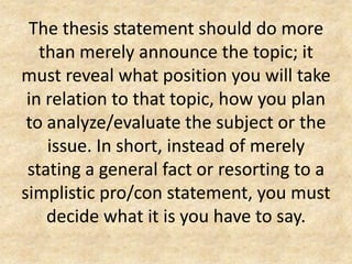 Thesis statement | PPTX