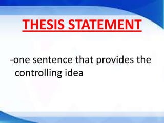 Thesis statement | PPT