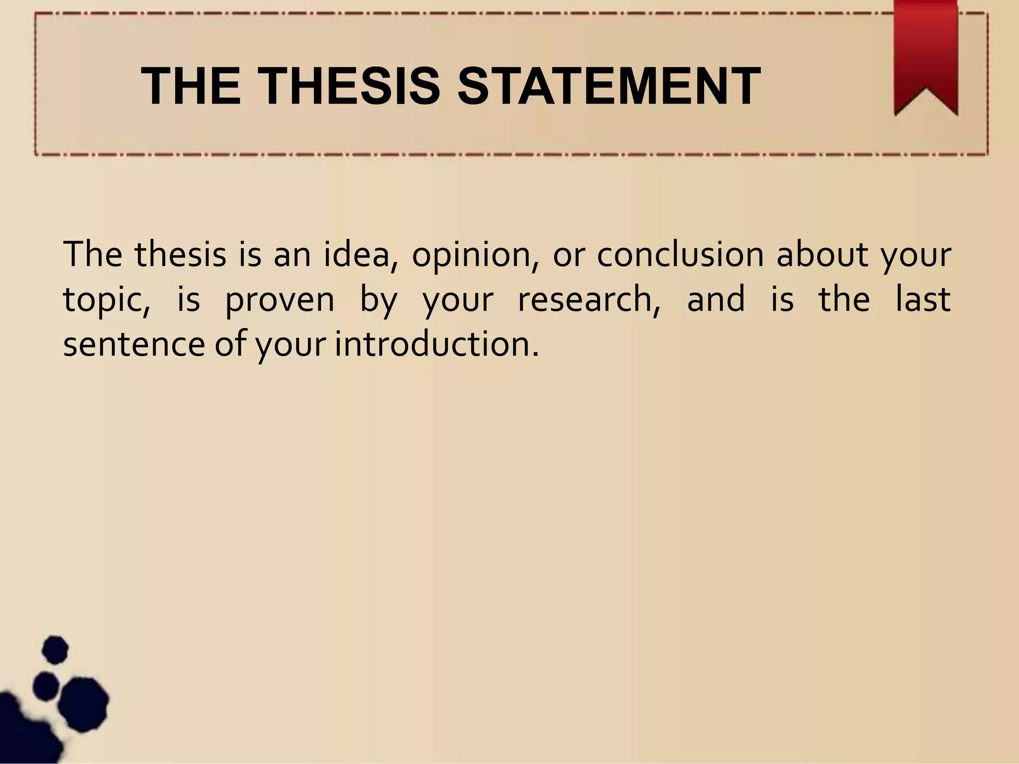 Thesis statement | PPT