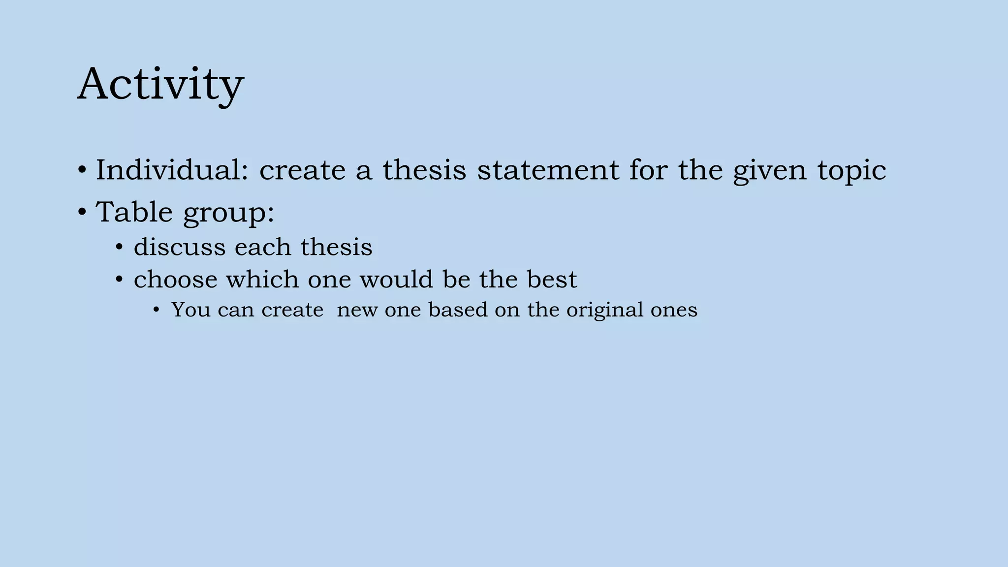 Thesis statement | PPTX