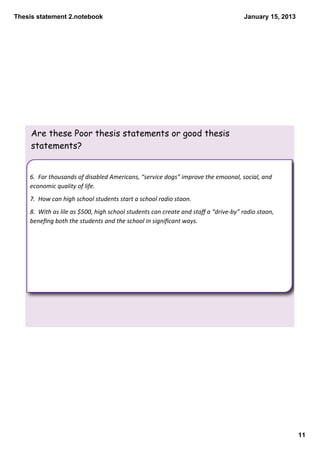 Thesis statement 7th grade | PDF
